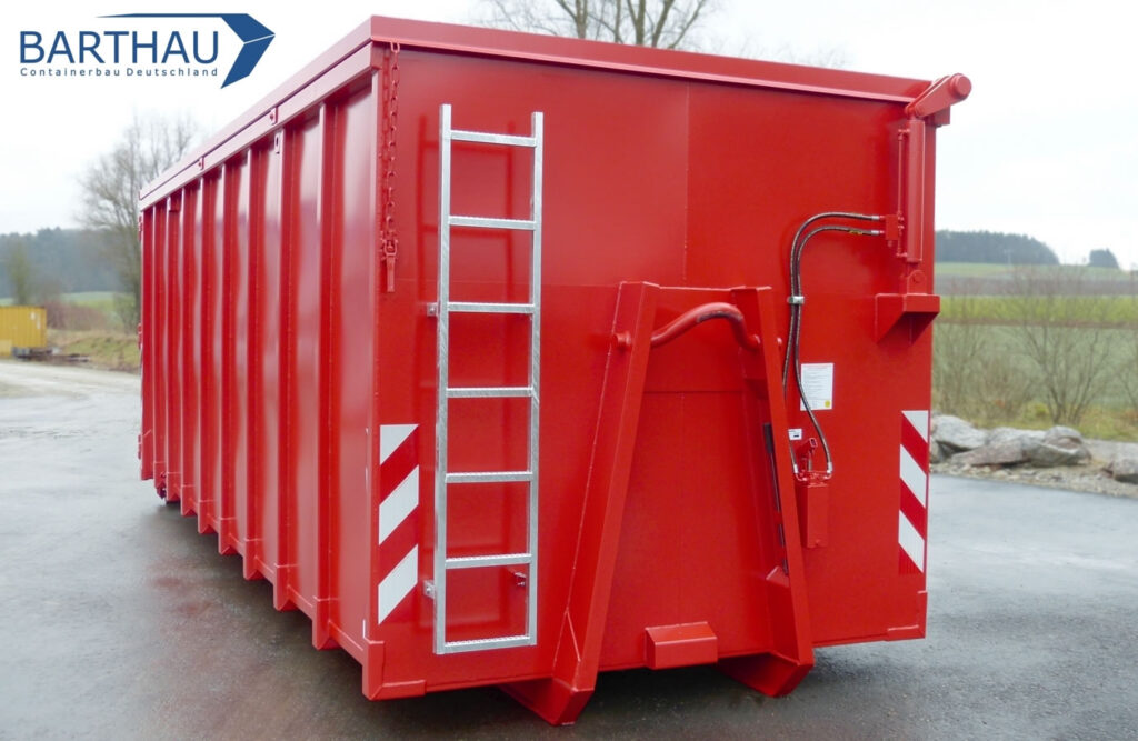 Abrollcontainer 37m3 Eckbau Hydraulikdach - Containerbau Deutschland