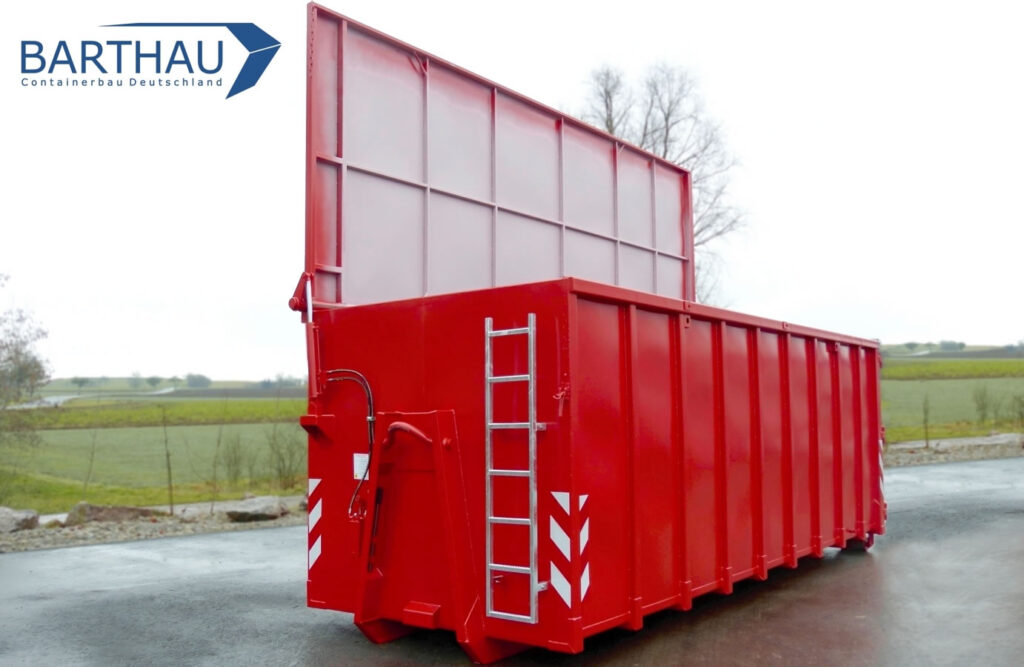 Abrollcontainer 37m3 Eckbau Hydraulikdach - Containerbau Deutschland